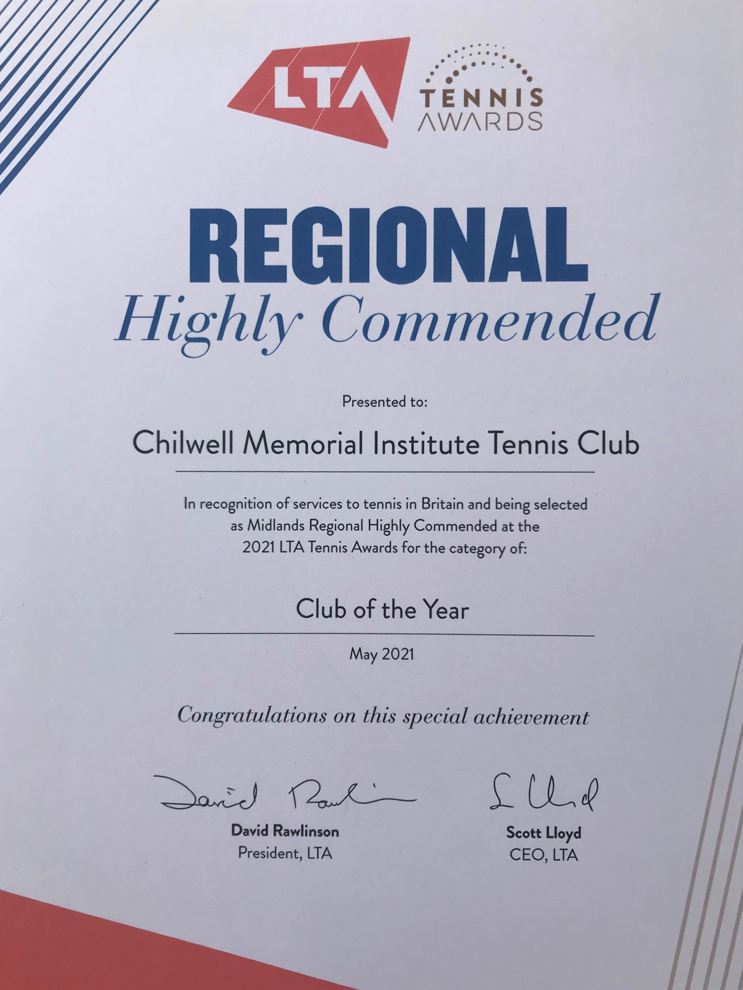 Lawn Tennis – Chilwell Memorial Hall and Institute